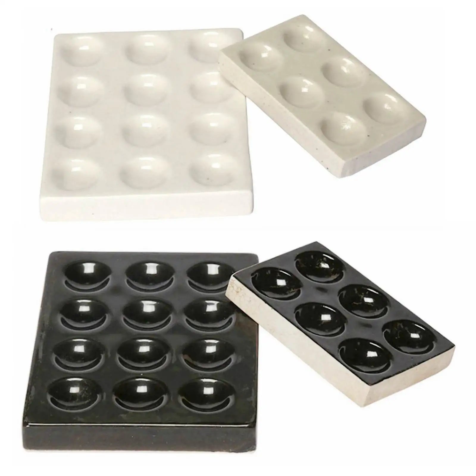 White /Black 6 Holes /12 Holes Porcelain Spotting Tile Reaction Plate ...