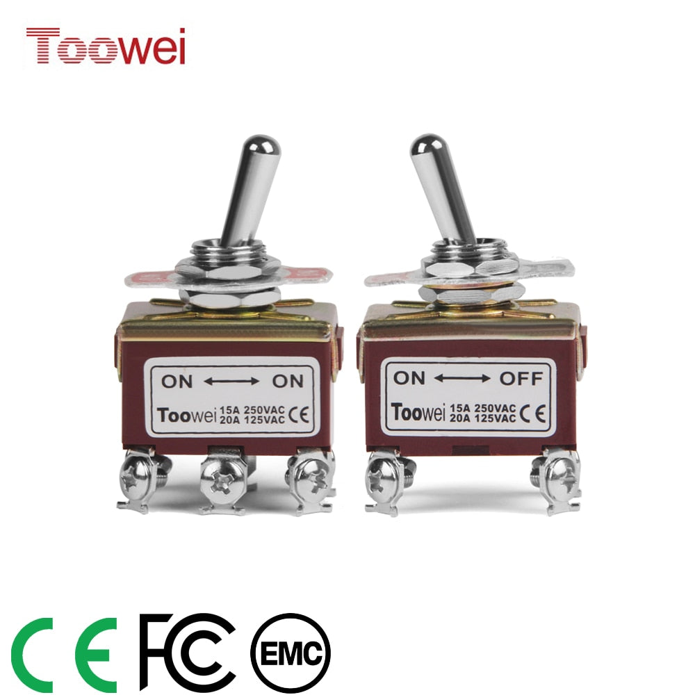 Rocker Toggle Switch 15A 250V 20A 125V DPST DPDT 4 6 Pin Screw Type ON ...