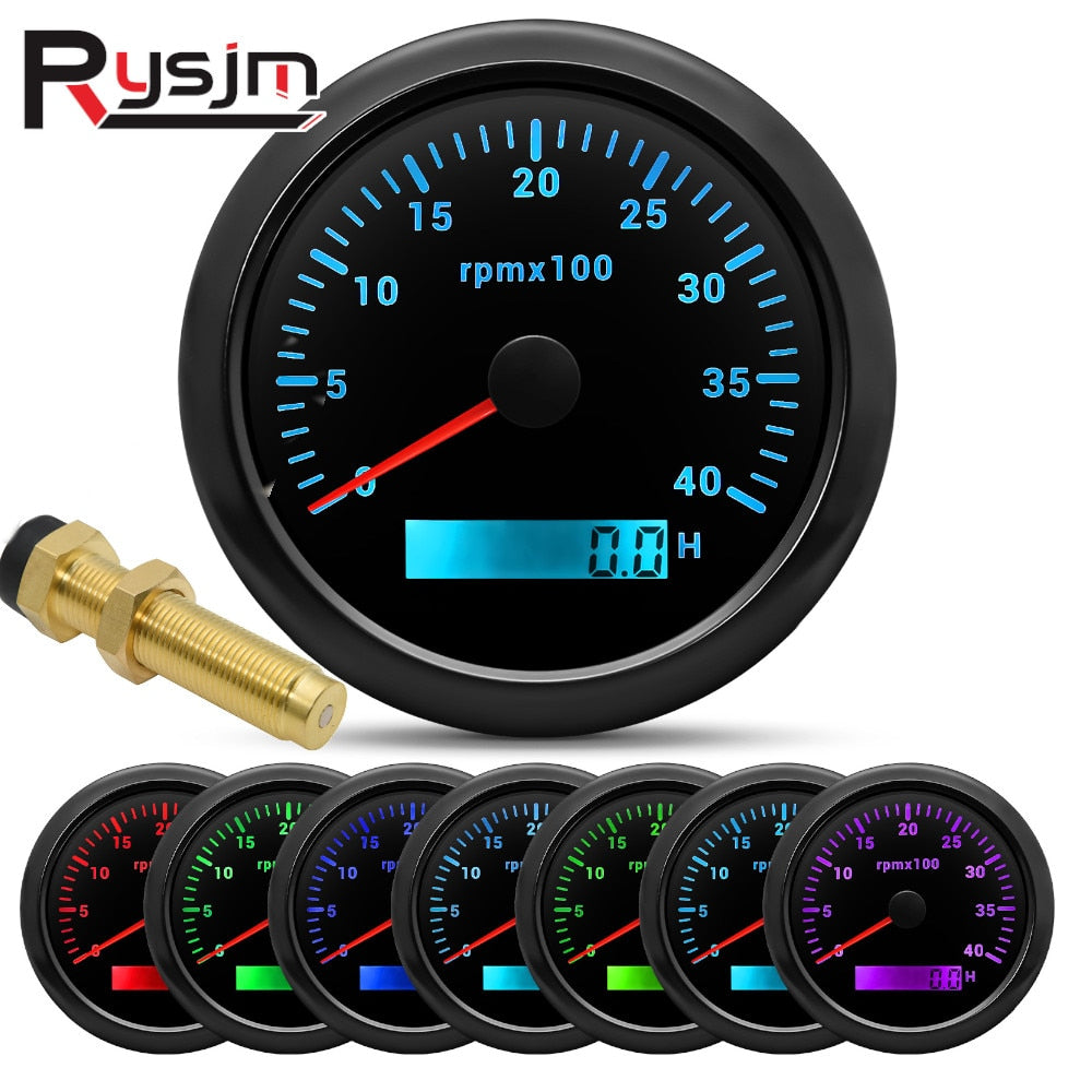 85MM Diesel Engine Tachometer Sensor RPM Gauge REV Counter 4000RPM 800 ...