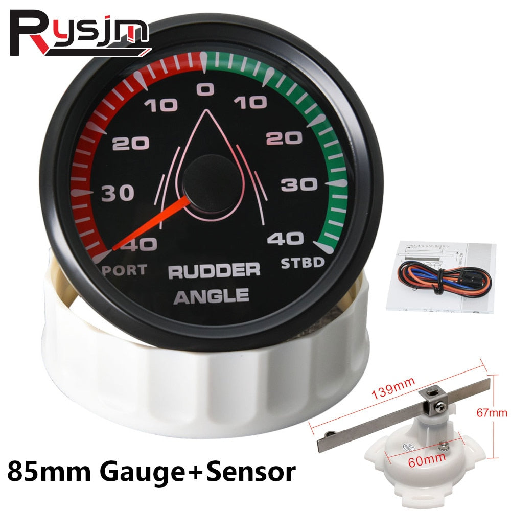 Waterproof 85mm Boat Rudder Angle Indicator 0-190 ohm With Rudder Angle ...