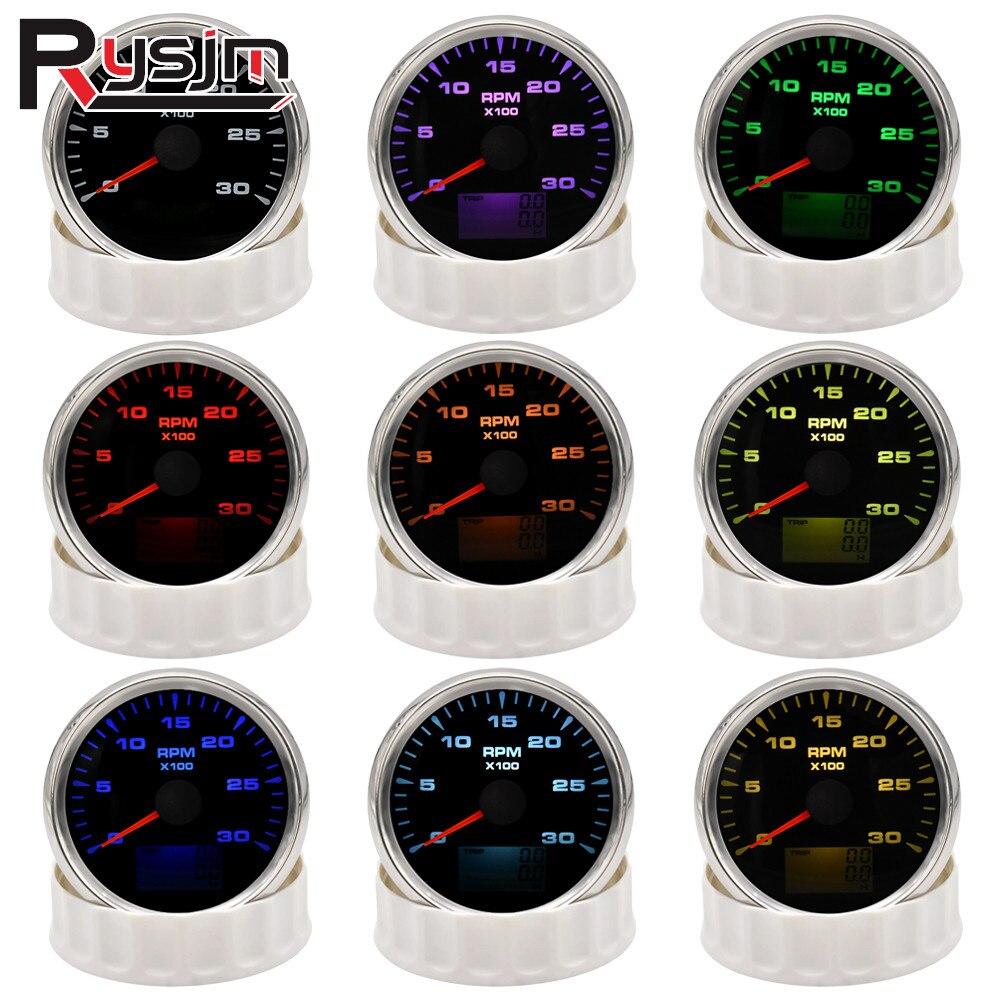 3000RPM 6000RPM 85MM Tachometer with LCD Hour Meter for Diesel Gasolin ...