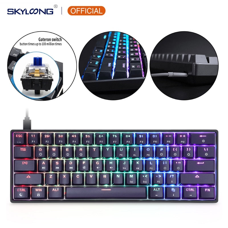 Mechanical Keyboard USB Wired LED Backlit Axis Gaming Mechanical Keybo ...
