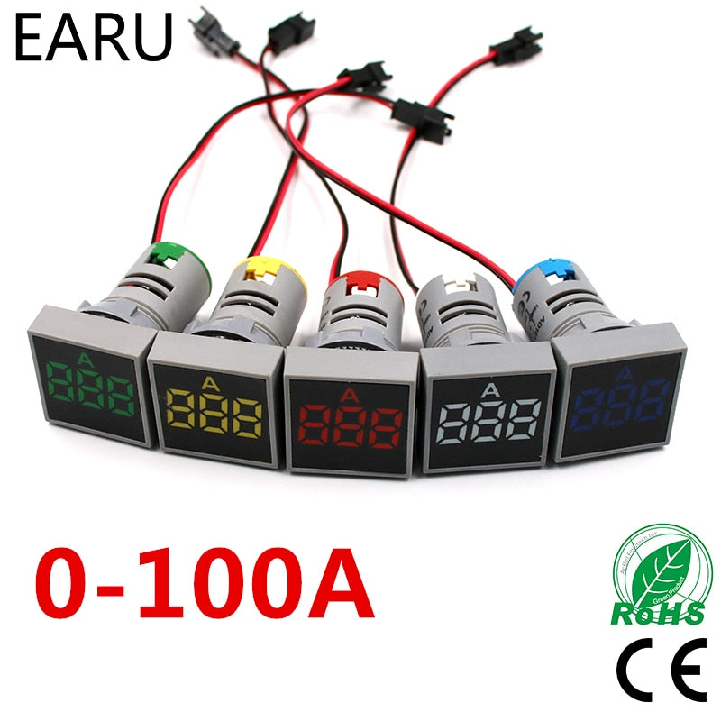 Digital LED Voltmeter Voltage Meter Indicator Pilot Light Ammeter Ampe ...